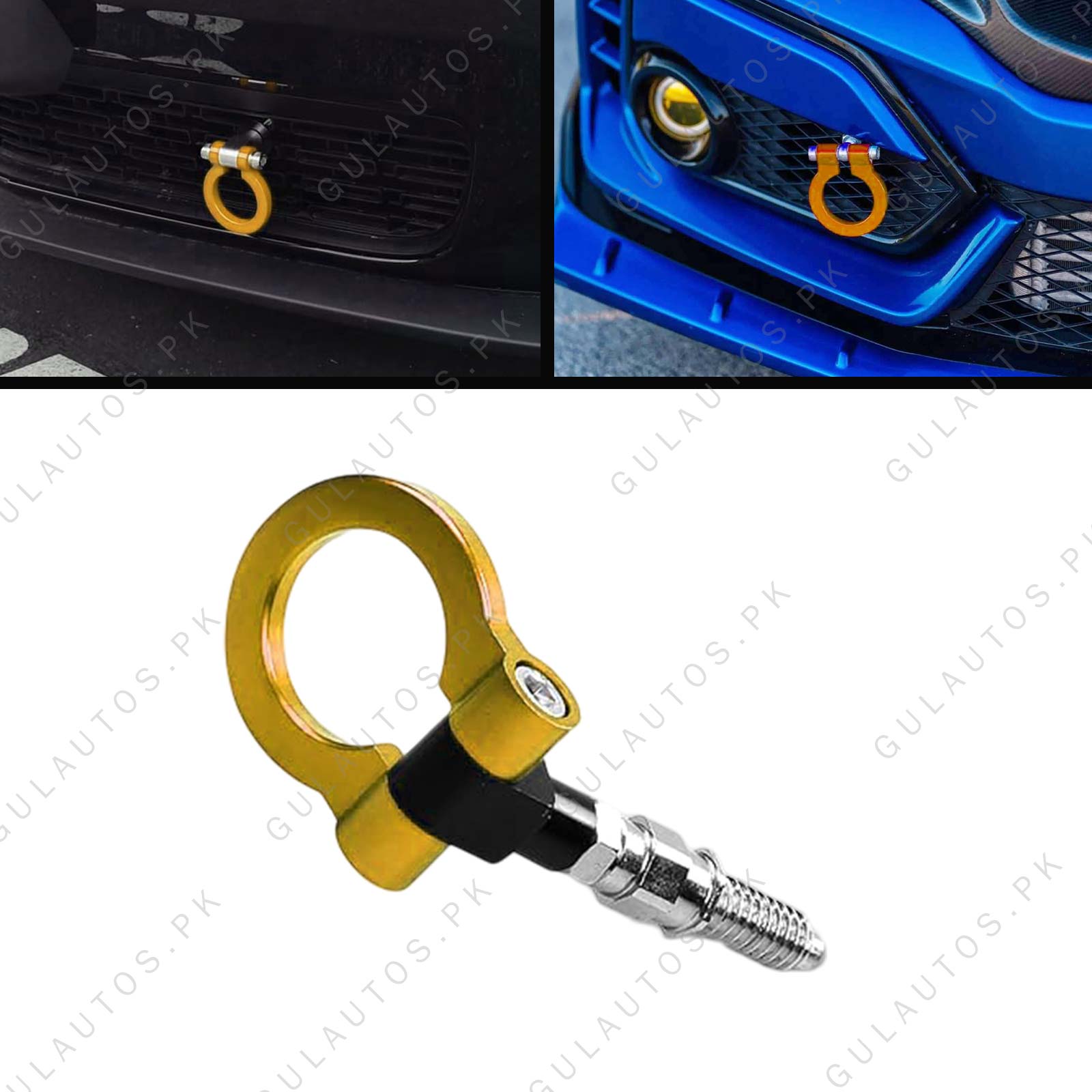 Front Bumper Tow Hook Ring In Yellow By Gul Autos