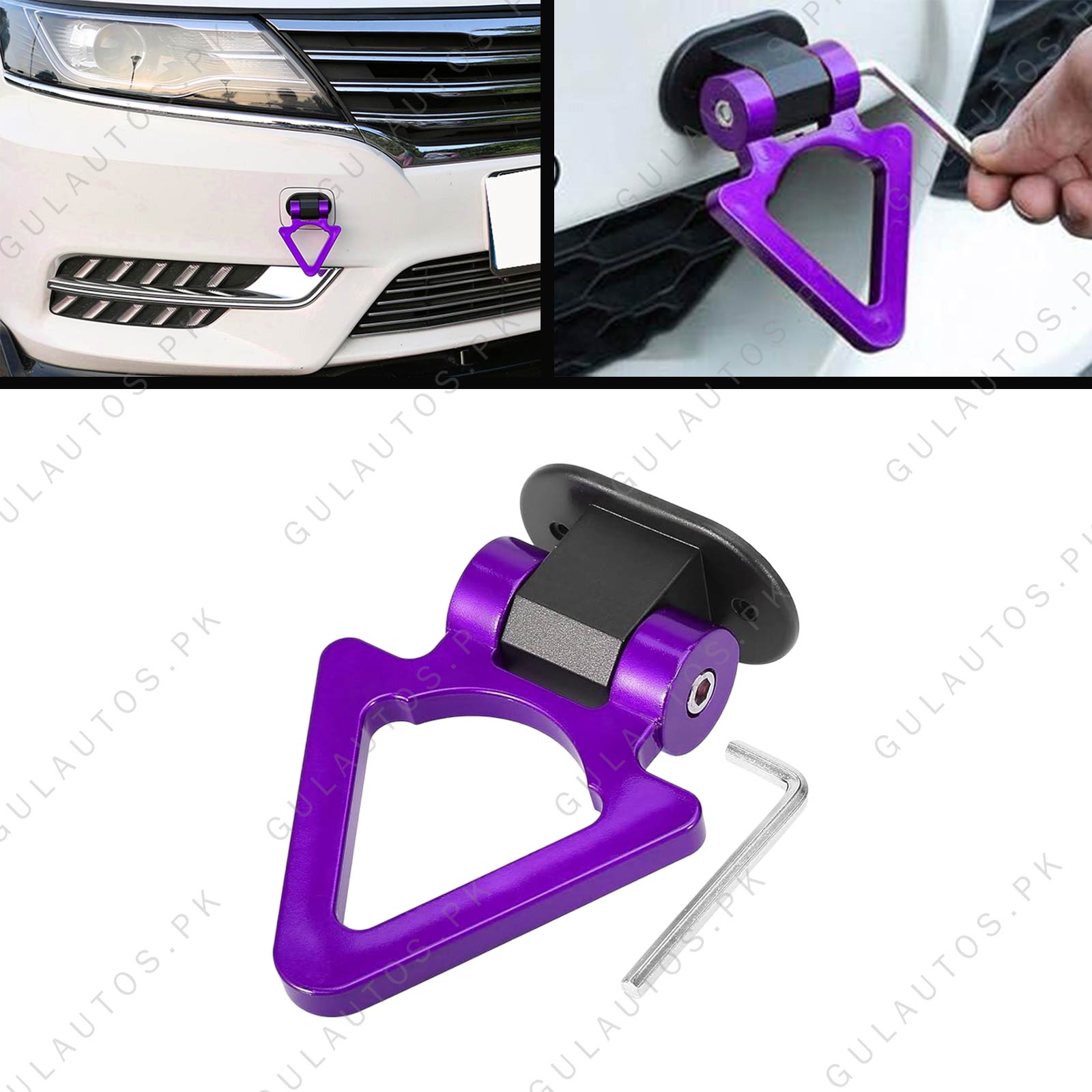 Front Bumper Tow Hook Triangle In Purple By Gul Autos