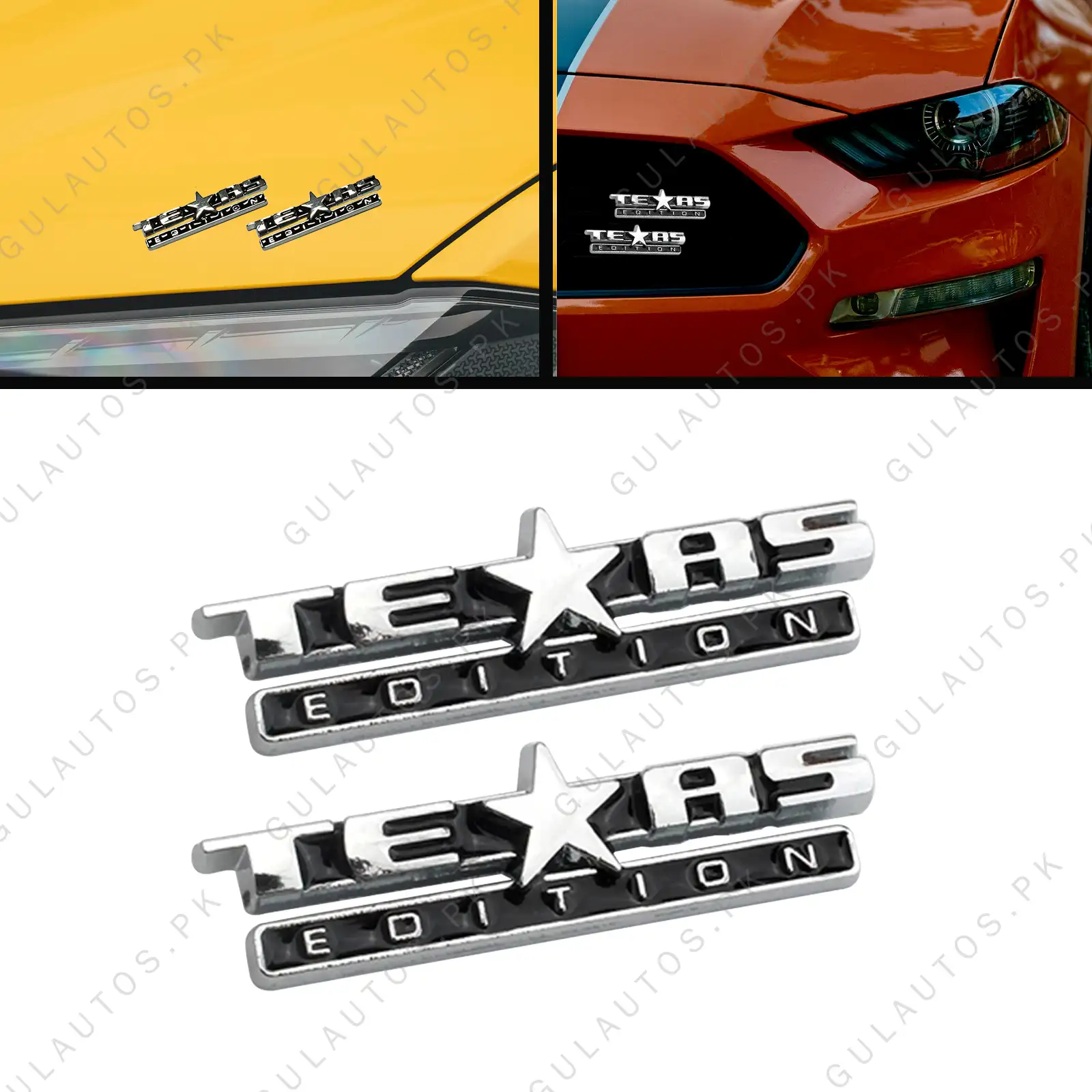 Universal TEXAS Edition Metal Logo In 2 PCS By Gul Autos