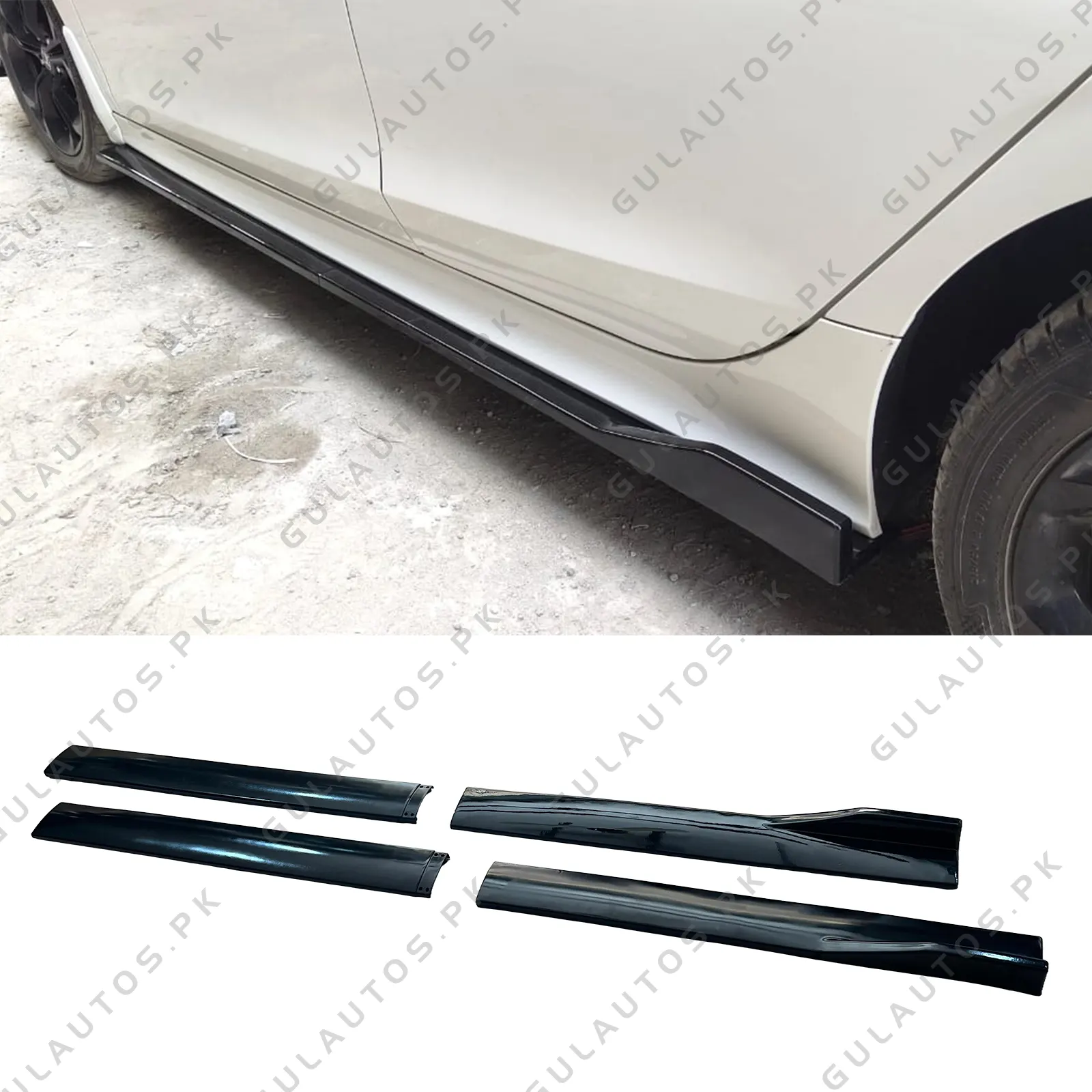 Universal Car Racing Style Side Skirts In Glossy Black By Gul Autos
